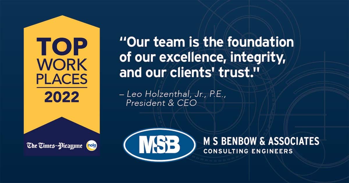 MSB Honored as a Top Workplace New Orleans in 2022